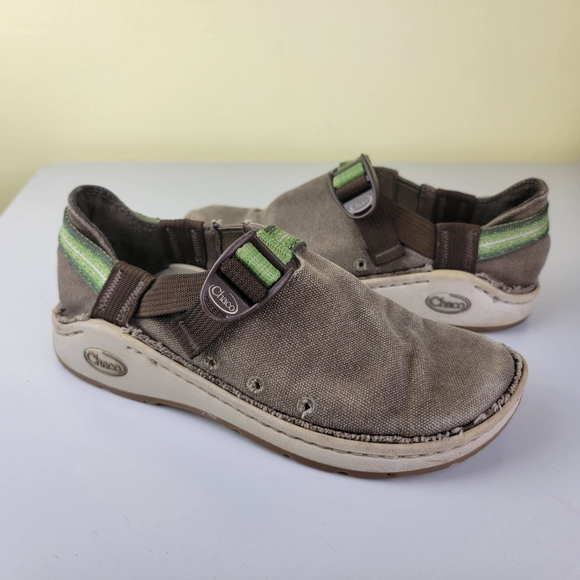 Chaco | Shoes | Chacos Pedshed Canvas Green Brown Hiking Shoes Sandals ...